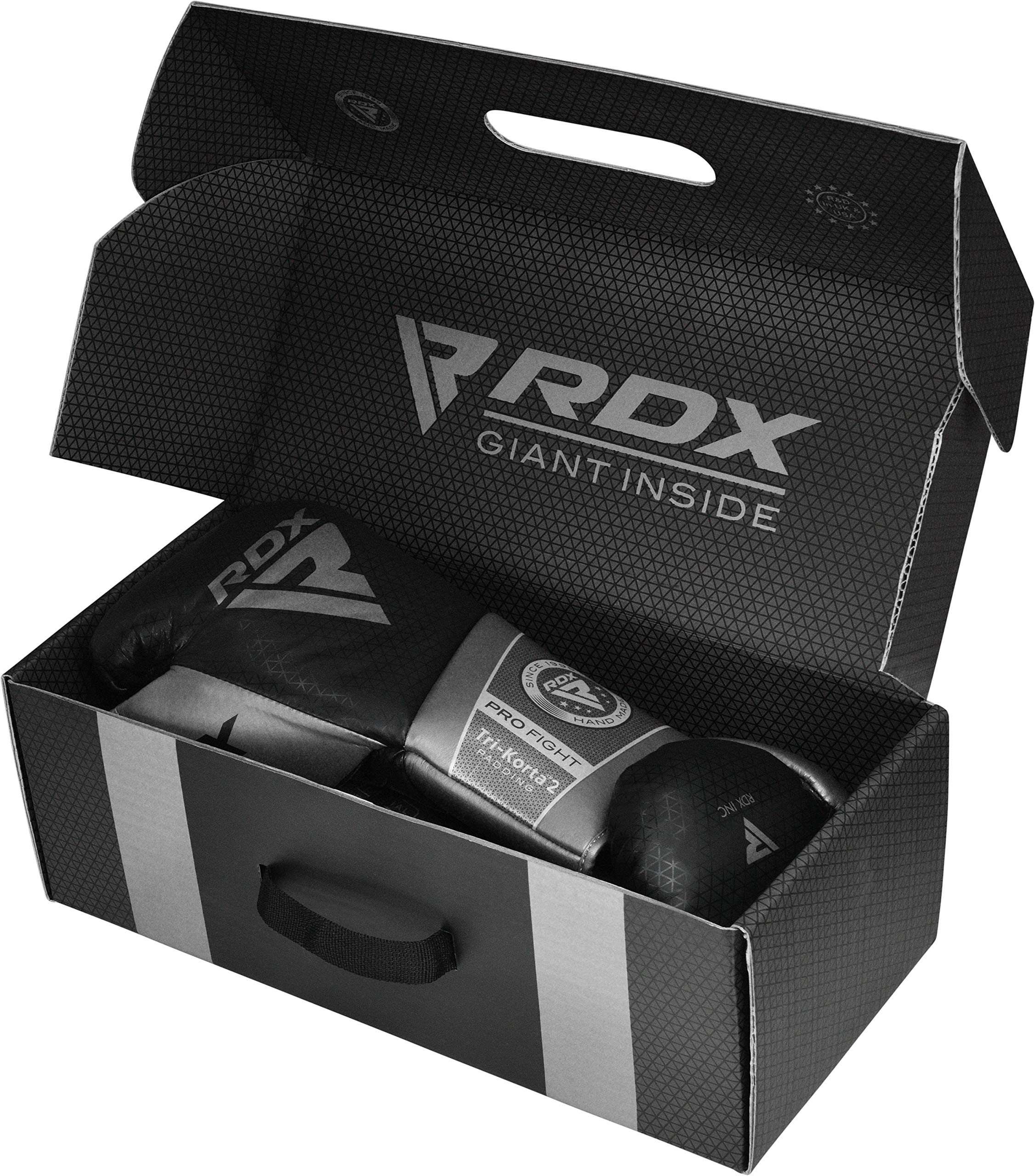 RDX Professional Boxing Gloves, Mark PRO Lace-Up Competition Gloves, Super Skin Maya Hide Leather, Padded Wrist Support, Multi-Layered, Traditional Extra Long Laces for Firm Secure Fit