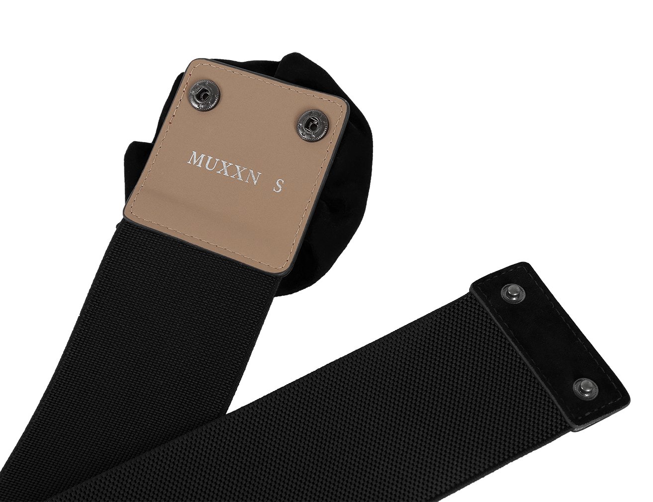MUXXN Womens Retro Rose Stretch Waistband Flower Buckle Belts (Black S)