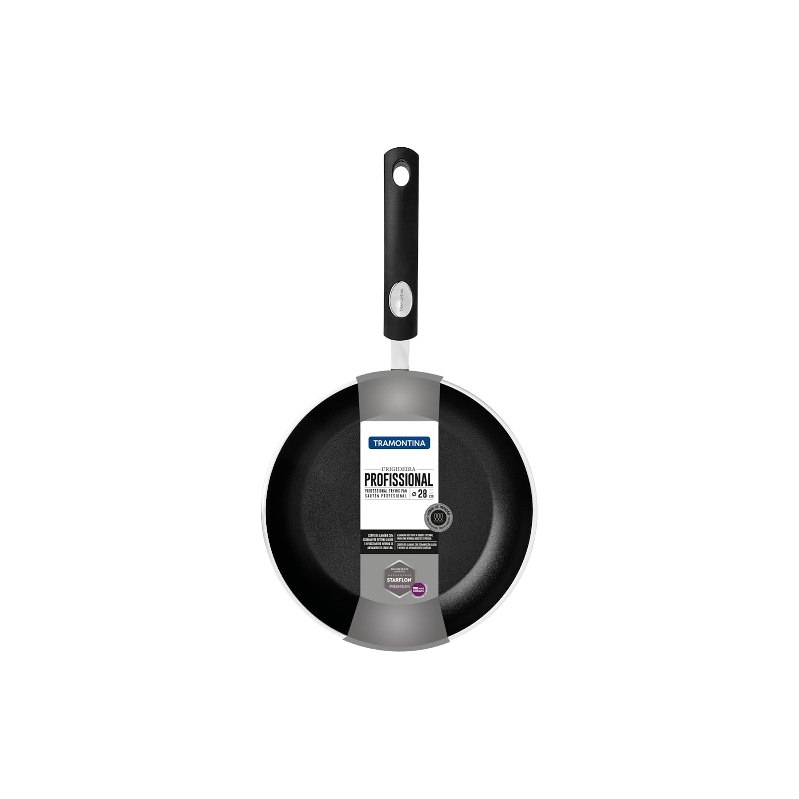 Tramontina Professional Non-Stick Frying Pan with Silicone Handle for Induction, Electric, Gas and Ceramic Glass Hobs, Aluminium Cookware, Kitchen, 28 cm, 2.4 litres, 20888028