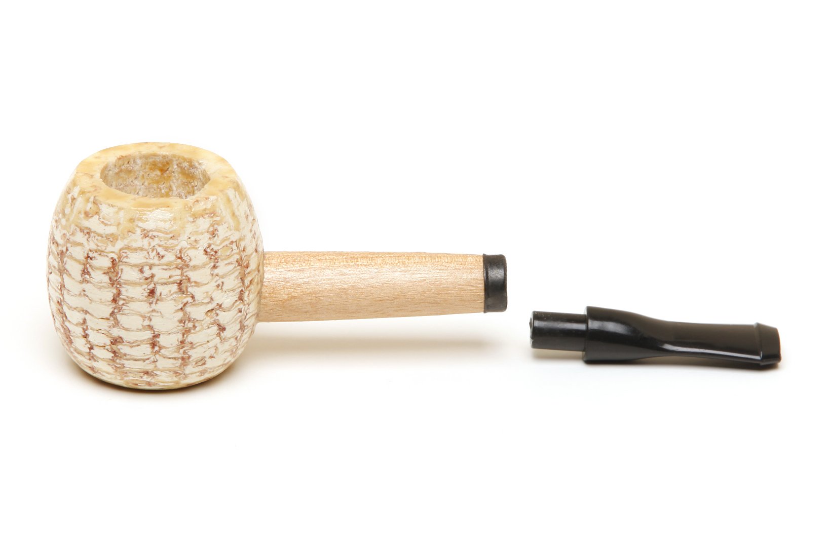 Missouri Meerschaum Mini Morgan Black Stem Corncob Tobacco Pipe- "The Nose Warmer"