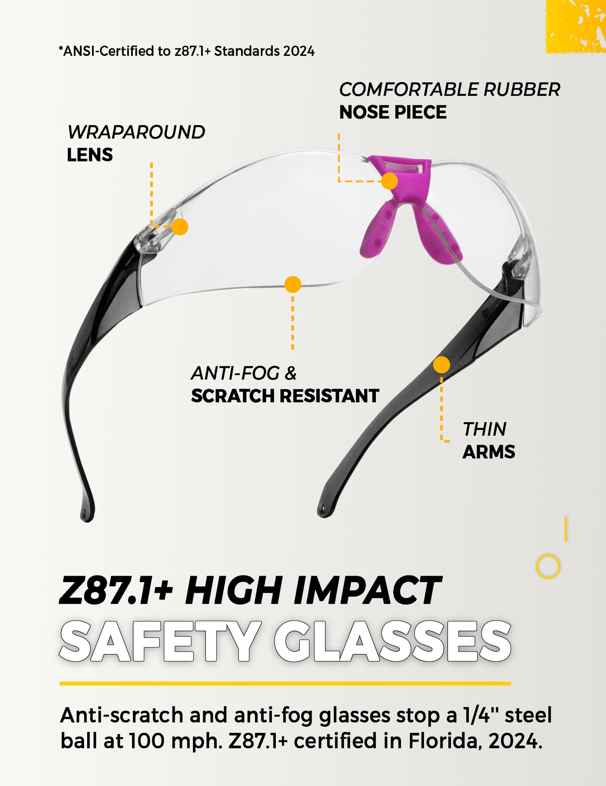 TradeSmart Gun Range Protection Duo Kit - Grey and Pink Shooting Eye and Ear Protection for Women and Men, U.S. Certified