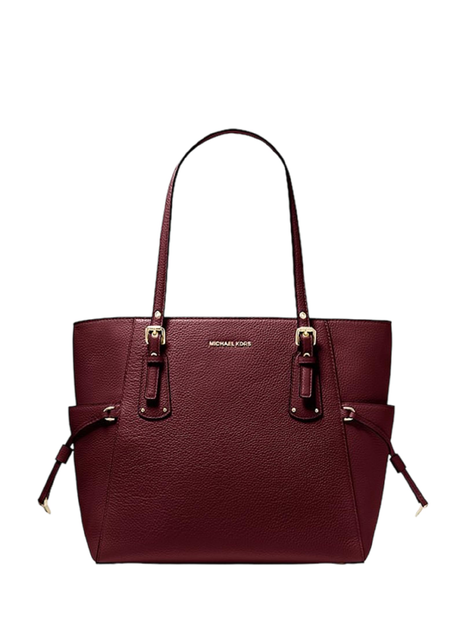 Michael Kors Voyager Small Pebbled Leather Tote Bag (Dk Berry)