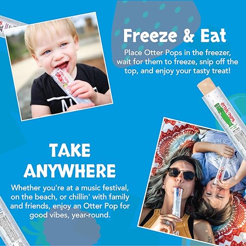 Otter Pops Freezer Bars, 100% Fruit Juice Ice Pops, Original Flavors (80ct β 2oz bars)