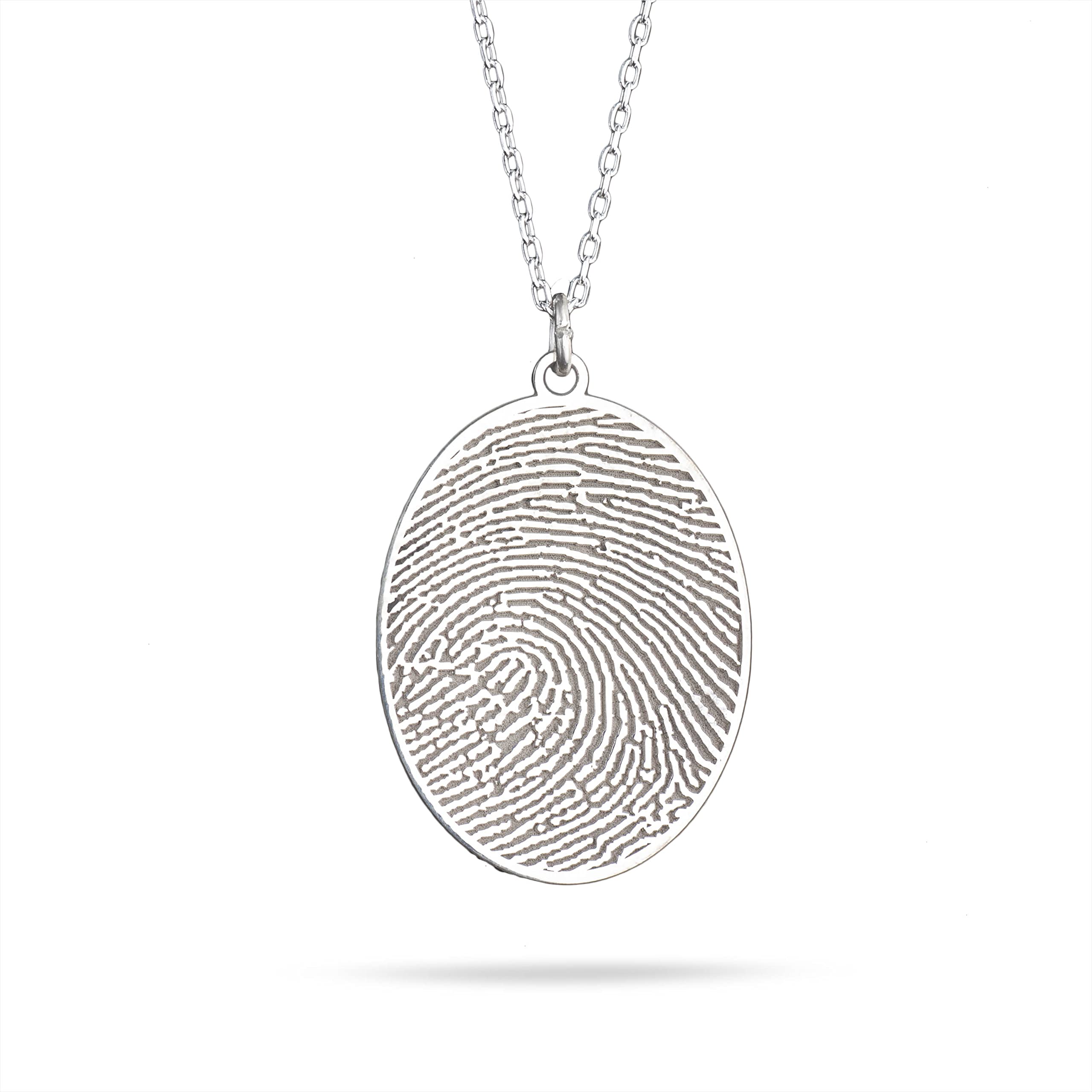 Swan Loyalty Gold Plated 925 Sterling Silver Personalized Fingerprint Memorial Necklace