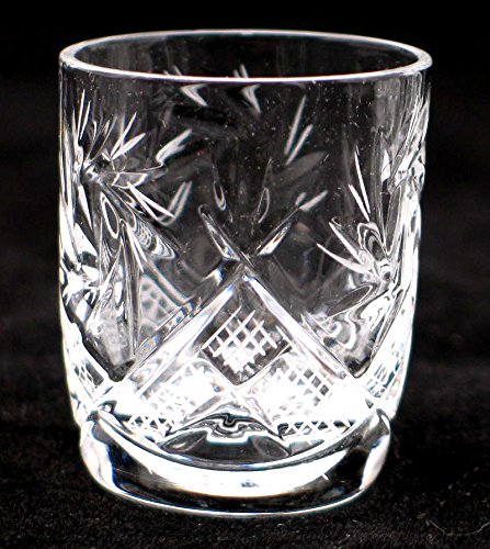 SET of 6 Russian Vintage CUT Crystal Stemless Shot Vodka Glasses 1.5 Oz / 50 ml, Old-fashioned Handmade European Crystal Gift Set