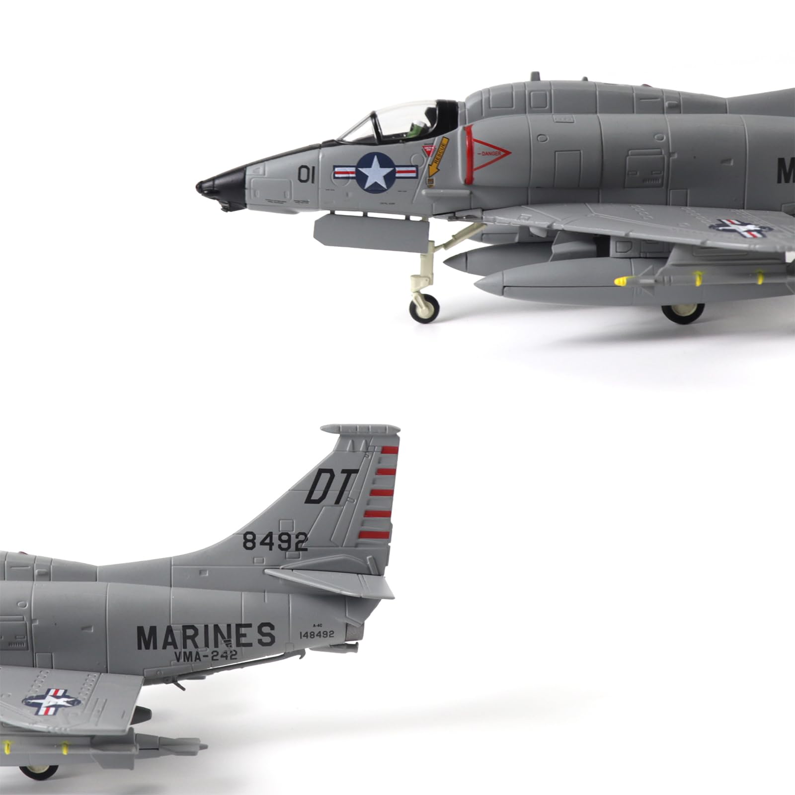 NUOTIE 1/72 A-4 Skyhawk Attack Pre-Build Diecast Metal Aircraft Model Kits U.S. Marine Corps Replica Military for Display Collection or Gift(VMA-242 1st Maw)