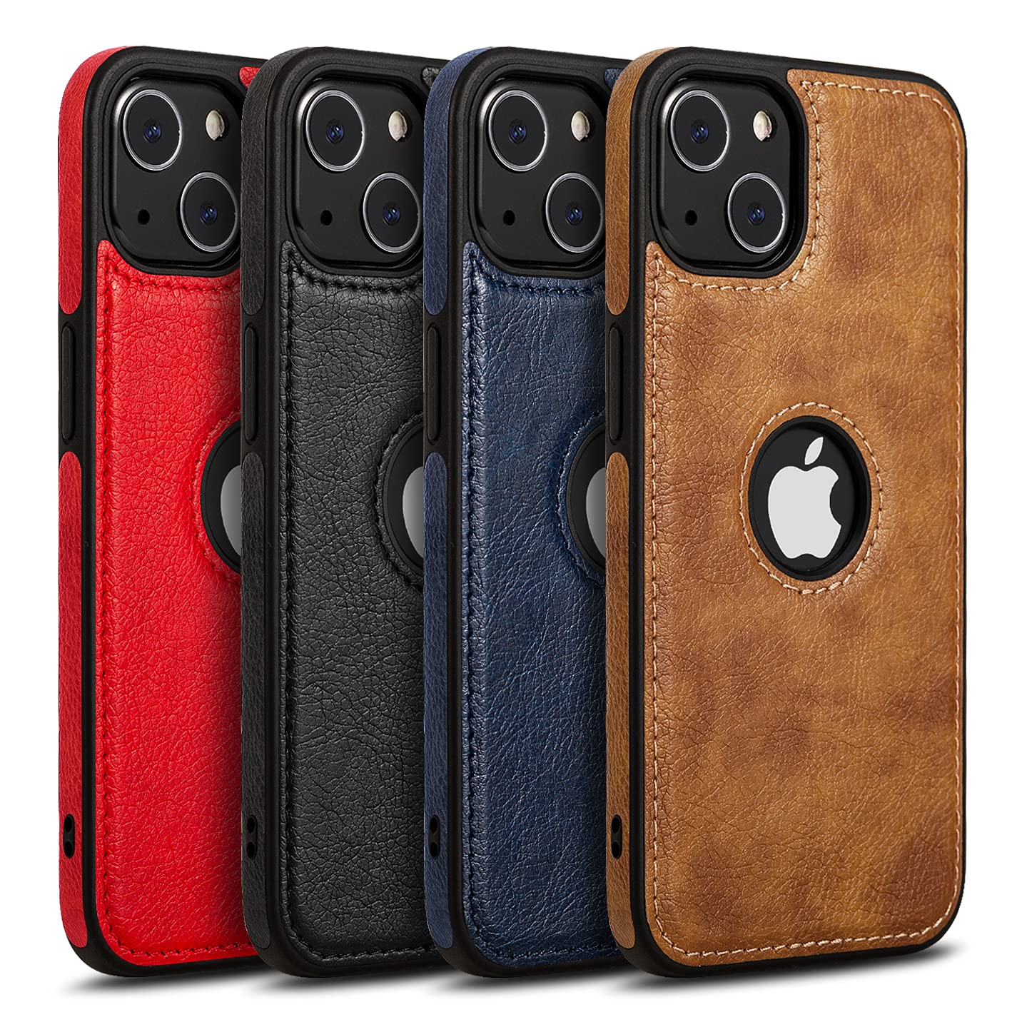 Razstorm Unique Design Luxury Leather Business Phone Case for iPhone 13 Anti-Slip Scratch Resistant Ultra Slim Protective Case (2021,6.1β) (Brown)