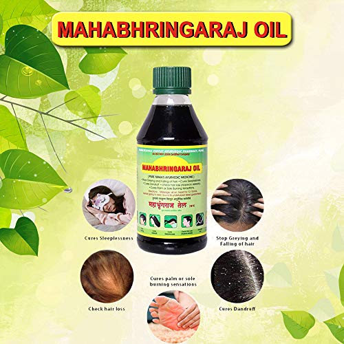Mahabhringraj Oil 2 bottles of 200 ml ea, Scalp Massaging Oil Ramakrishna Pharma Brand - Ayurvedic Medicine
