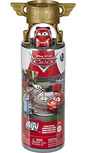 Mattel Disney and Pixar Cars Mini Racers Playset, On-the-Go Piston Cup Race with 1 Mini Toy Car, Accessories & Portable Case