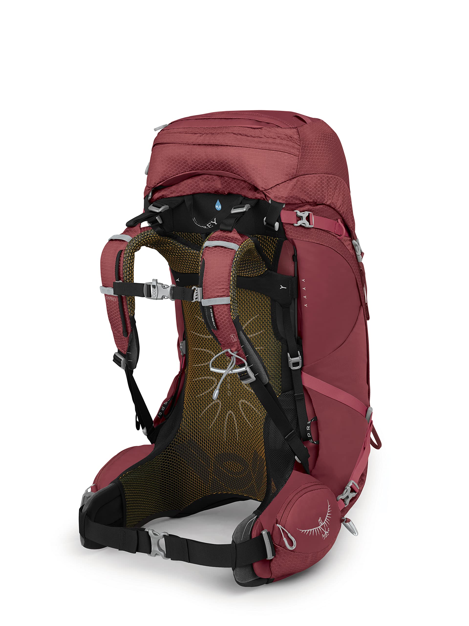 Osprey Aura AG 50L Women's Backpacking Backpack, Berry Sorbet Red, WM/L