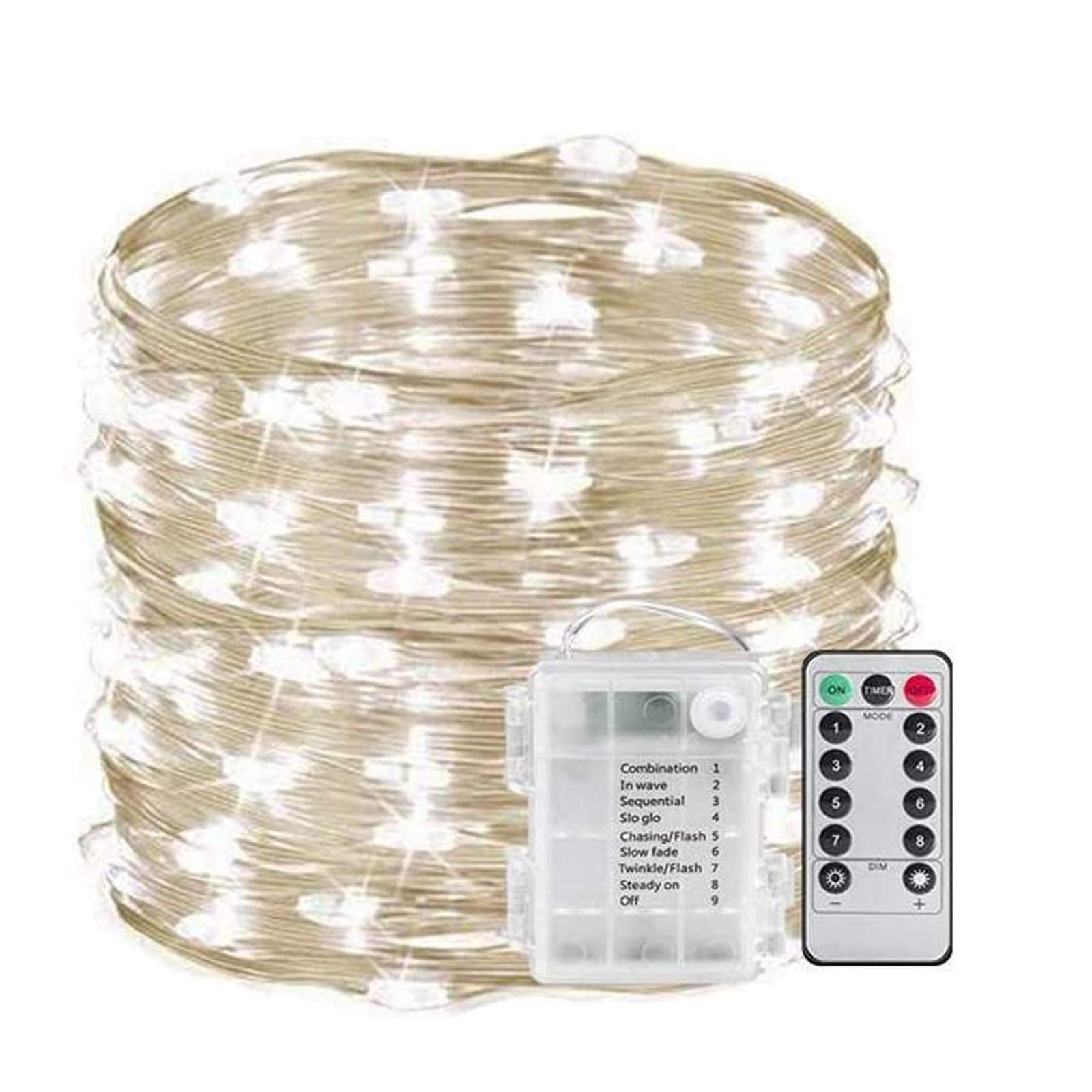 Lxcom Lighting Fairy String Lights 6.56Ft 280leds 14 Strands Battery Operated Copper Wire Branch Lights 8 Modes Waterfall Twinkle Lights with Timer Decorative Lights for Home Festival Decor(White)