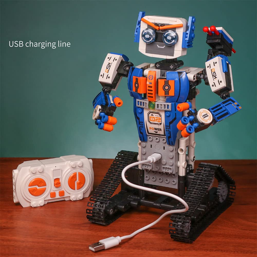 Ulanlan Remote Control Robot Building Blocks Set Mechanic Gear Education Kit, Engineering STEM Building Toys, Robot Building Kit, Best Birthday Gift for Kids, Adults and Teens 408PCS