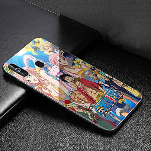 Luxury Phone Case for Samsung Galaxy A40 Cover,Tempered Glass Back Cover Soft Silicone Anti Scratch Bumper Design LB-29 ONE Piece Protective Case