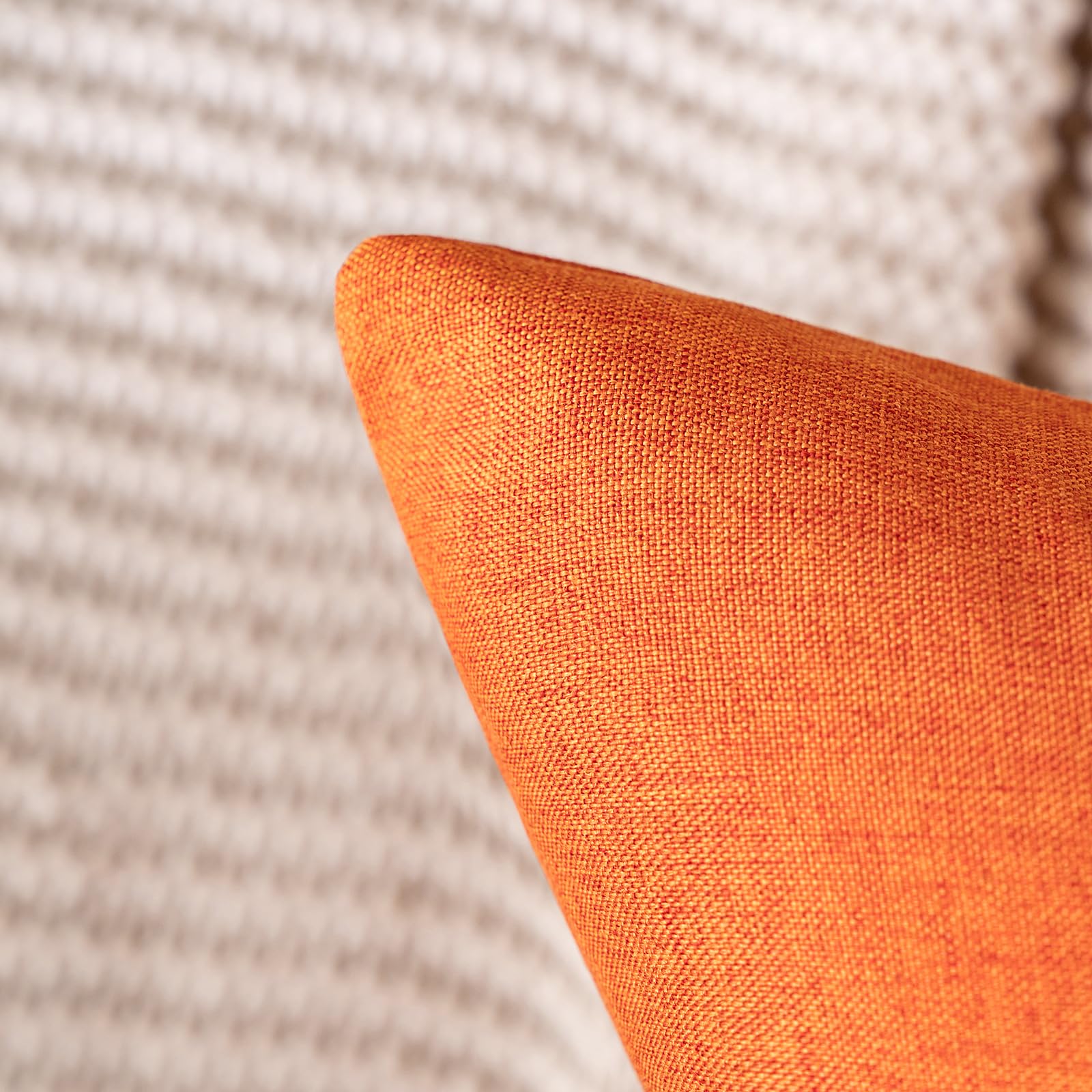 MIULEE Fall Pack of 2 Decorative Outdoor Solid Waterproof Throw Pillow Covers Polyester Linen Garden Farmhouse Cushion Cases for Patio Tent Balcony Couch Sofa 12x20 inch Bright Orange