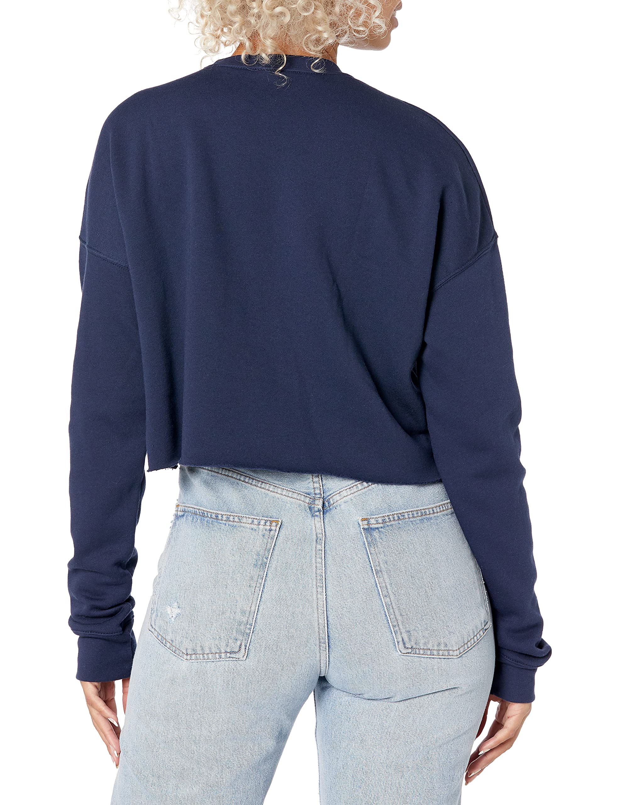 Marky G Apparel Cropped Fleece Crew (B7503) Navy, M