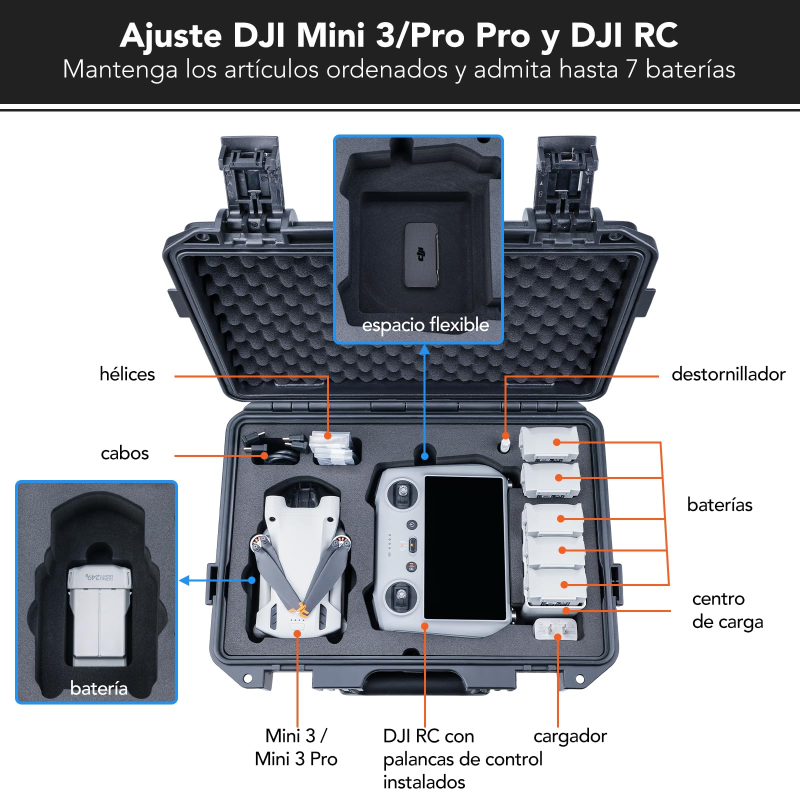 Lykus Titan MM330 Waterproof Hard Case for DJI Mini 3/Mini 3 Pro and DJI RC [CASE ONLY]