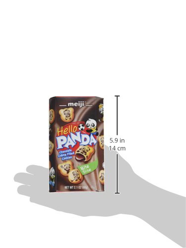 Meiji Hello Panda Cookies, Chocolate Crème Filled - 2.1 oz, Pack of 10 - Bite Sized Cookies with Fun Panda Sports