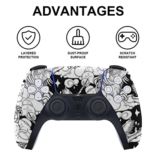 Tyrannosaurus with Unicorn Horn Full Protective Skin Cover Design Wrap Decal Sticker Compatible with PS5 Digital Edition Console and Controller