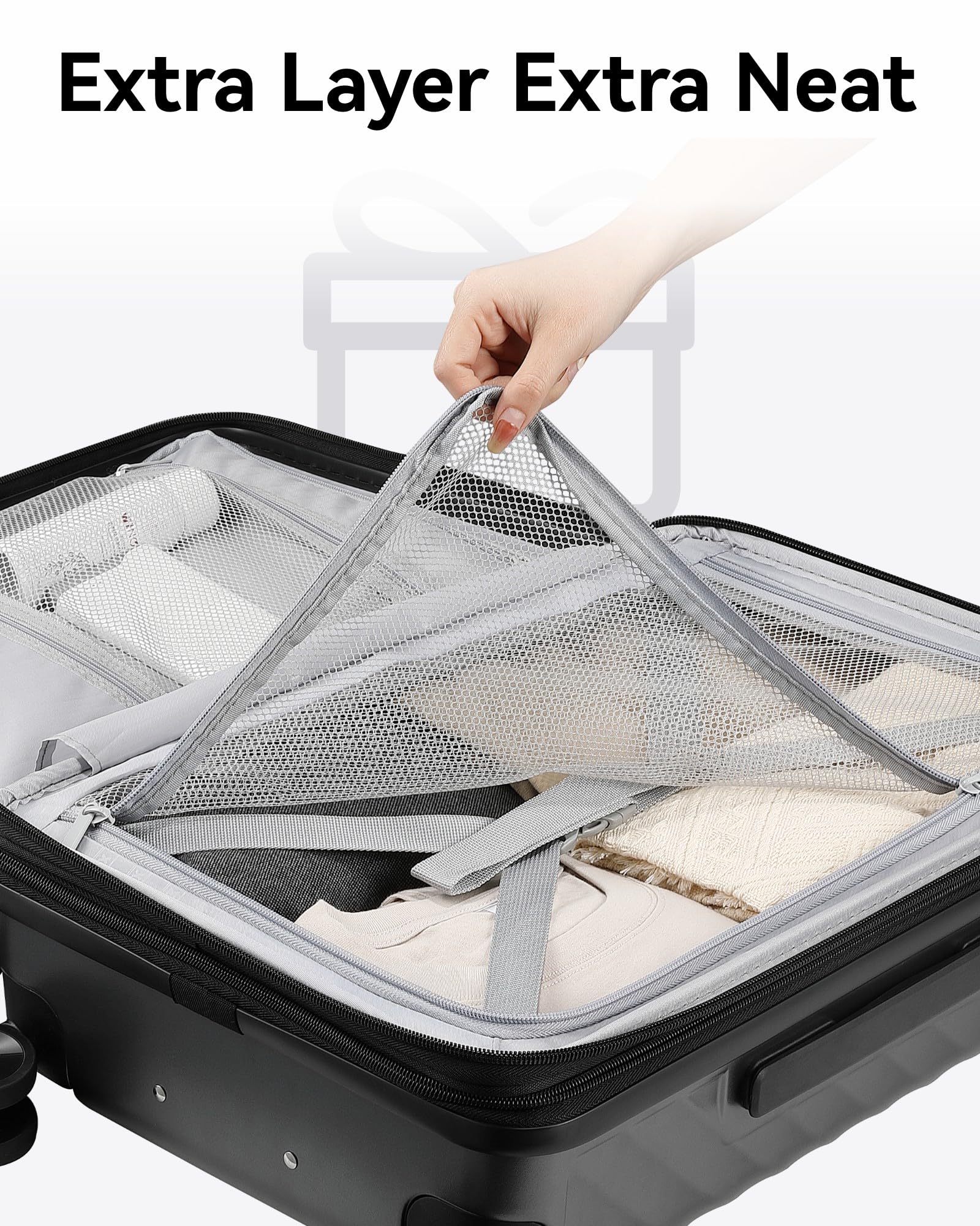 LUGGEX Unisex Adult All Expandable Hardshell Luggage Sets with Spinner Wheels, White, 3 Piece (20/24/28)