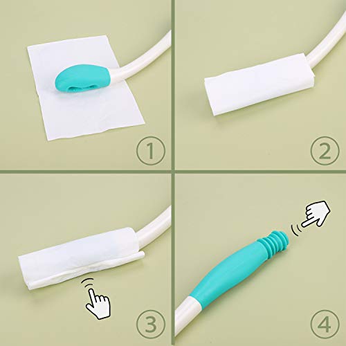 Toilet Paper Aid Wiper Toilet Tissue Aids Tool 15" Long Handle Reach Comfort Bottom Wiper Self Assist Wiping Toilet Aid Self Wipe Helper Assist Holder for Pregnant Elderly Disabled Limited Mobility