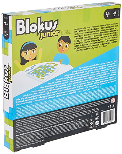 Mattel Games Blokus Junior Strategy Game for Kids and Family, Learning Game with 8 Mini Games for 5 Year Olds and Up