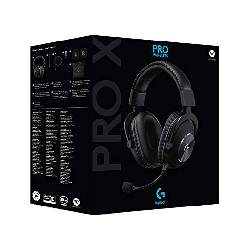 Logitech G PRO X Wireless Lightspeed Gaming Headset with Blue VO!CE Mic Filter Tech, 50 mm PRO-G Drivers, and DTS Headphone:X 2.0 Surround Sound