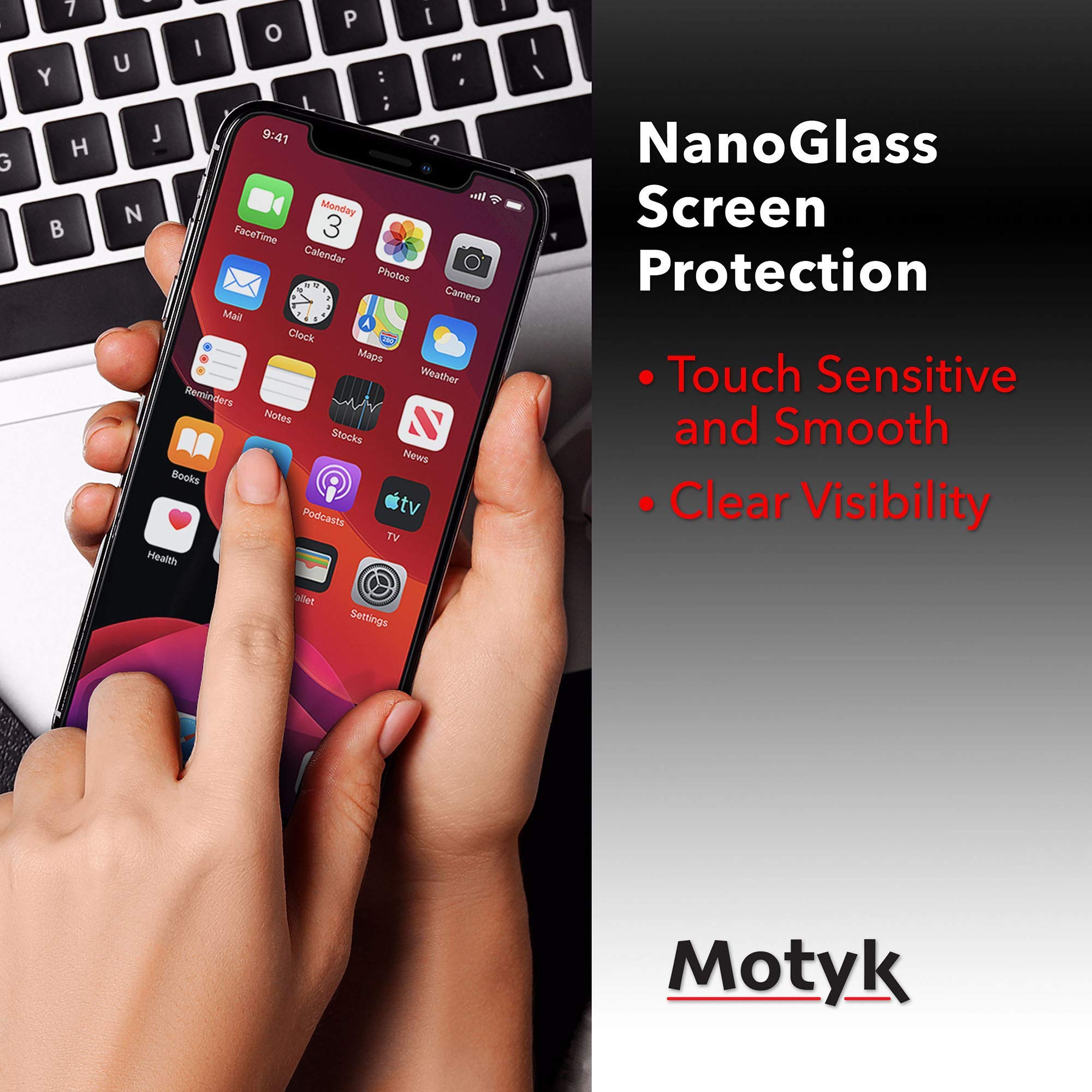 MOTYK $350 SCREEN PROTECTION-Nano Liquid Glass Screen Protector - Scratch Resistant Nano Coating for All Phones Tablets Smart Watches Apple Samsung iPhone iPad Galaxy and Others Uni
