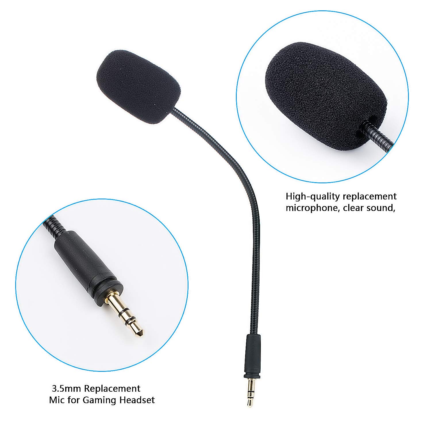 Ninge Replacement Mic-3.5mm for Turtle Beach Ear Force XO ONE Stealth 420X Recon 320 Z60-PDP Afterglow AG 6 Wired Xbox One PS4 Gaming Headset Use with TIK tok
