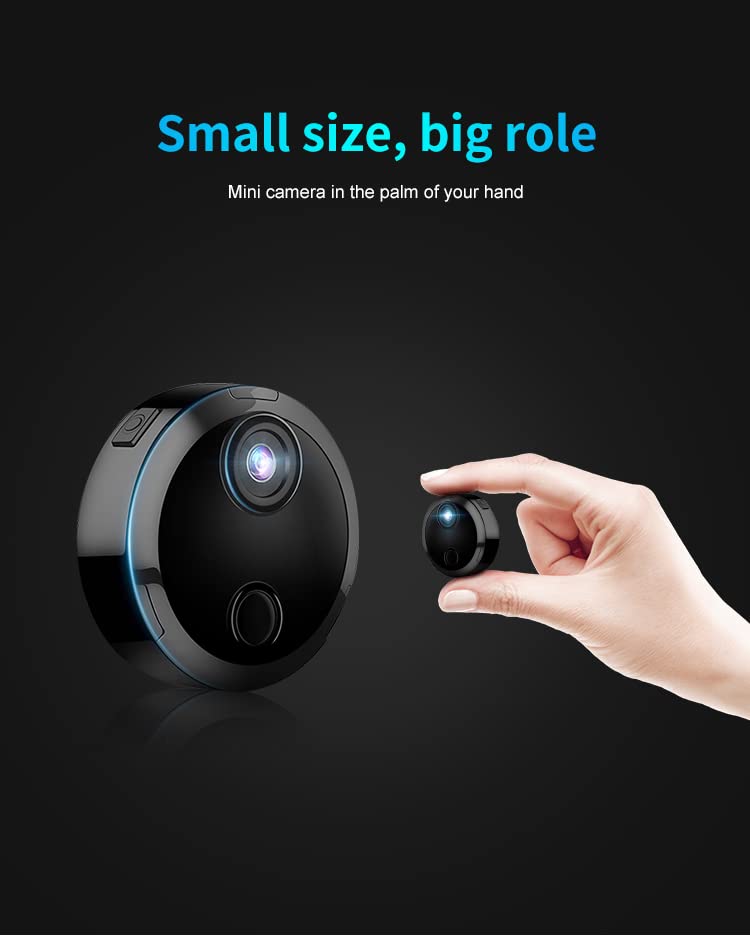 OUCAM Mini WiFi Spy Camera 1080P Video Recording Live Feed, Wireless Hidden Spy Cam Nanny Camera/Auto Night Vision/No Light Night Vision/Motion Activated Alarm(2023 New Upgraded Phone APP) 11