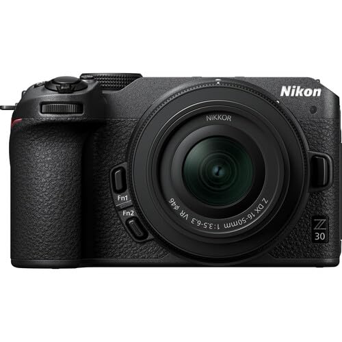 Nikon Z30 Mirrorless Camera with Nikon NIKKOR Z DX 16-50mm f/3.5-6.3 VR Lens+Handheld Grip Tirpod+LED Light+Photo Software+Shot-Gun Microphone(13PC) Bundle