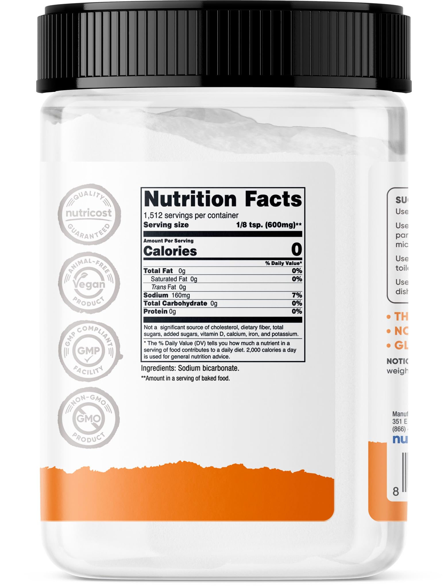 Nutricost Baking Soda (2 LBS) - For Baking, Cleaning, Deodorizing, and More (Pantry)