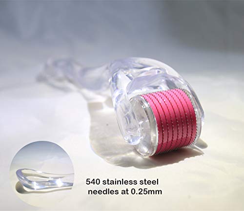MeFace Derma Roller 0.25mm Microneedle and 540 Micro Needling Derma Roller to Improve Skin Health, Includes Free Storage Case-Transparent Derma Roller