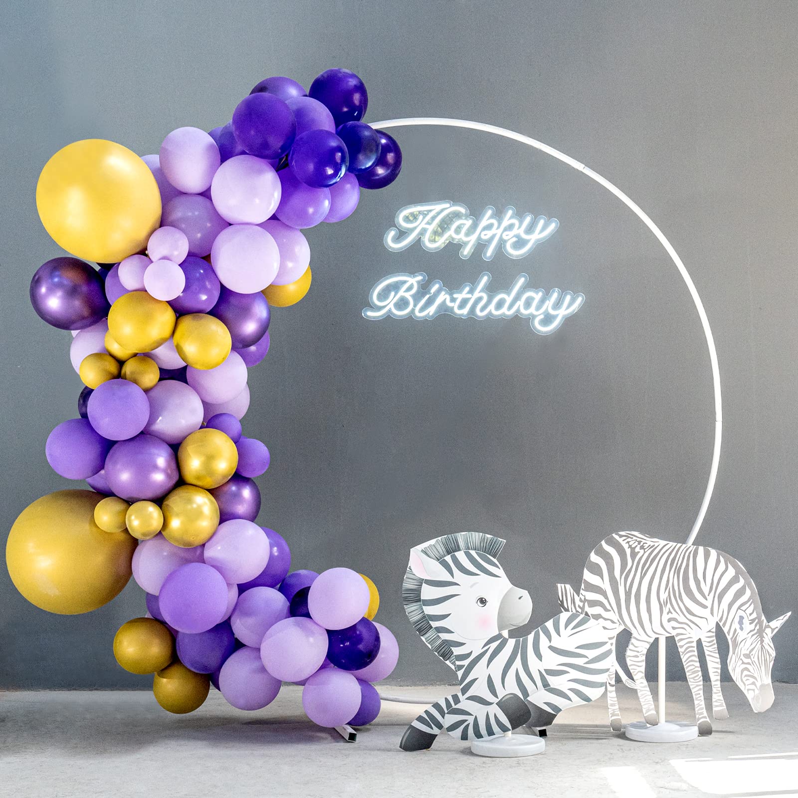 Ltwil Balloon Garland Kit - Lavender and Gold Theme, Easy-to-Assemble, Perfect for Princess Parties,137pcs
