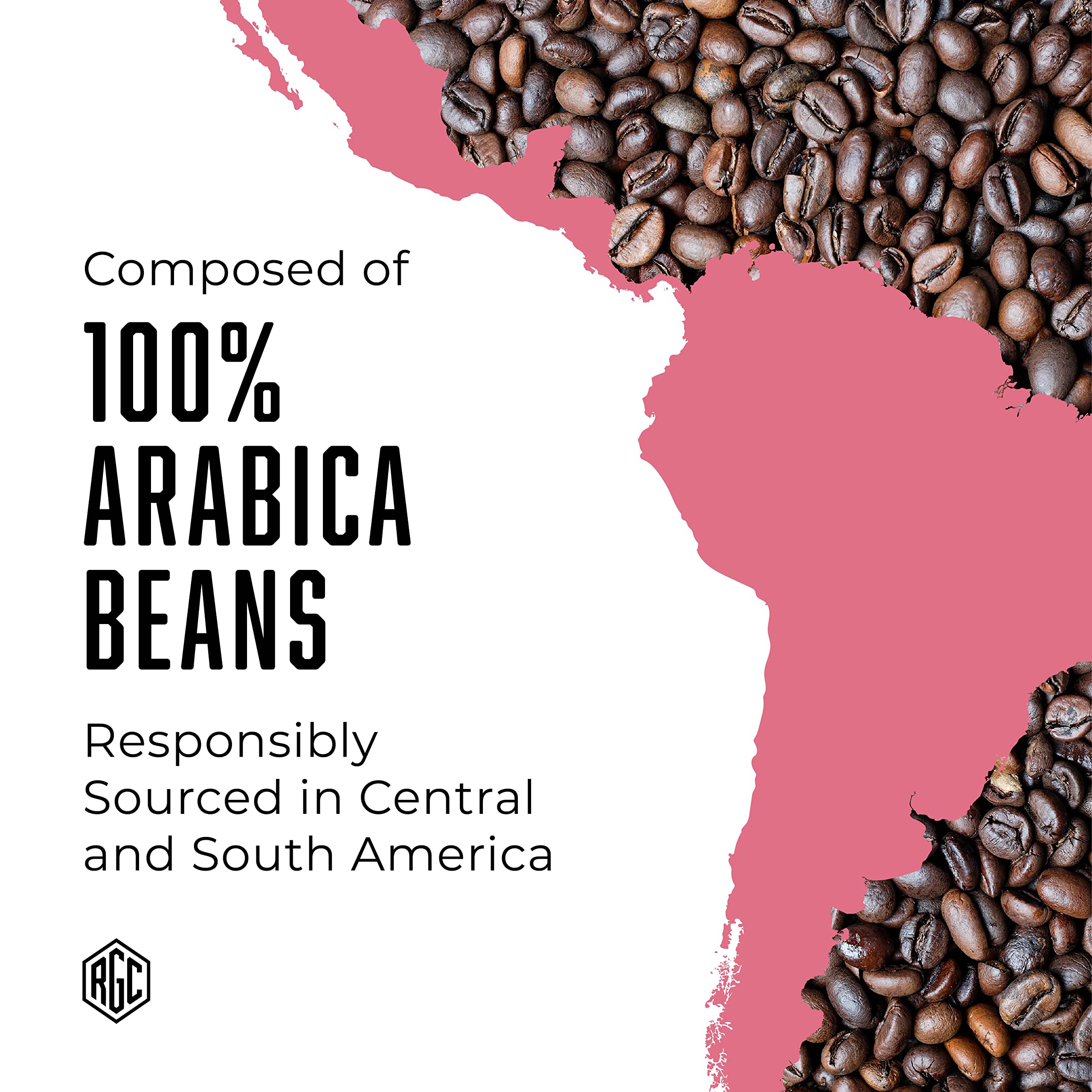 Real Good Coffee Company - Whole Bean Coffee - Half Caff Medium Roast Coffee Beans - 2 Pound Bag - 100% Whole Arabica Beans - Grind at Home, Brew How You Like