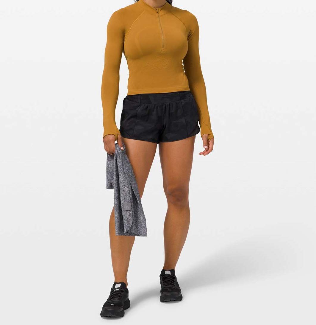 lululemon Hotty Hot Short (2.5" Inseam, 8, Heather Lux Multi Black/Heathered Black)