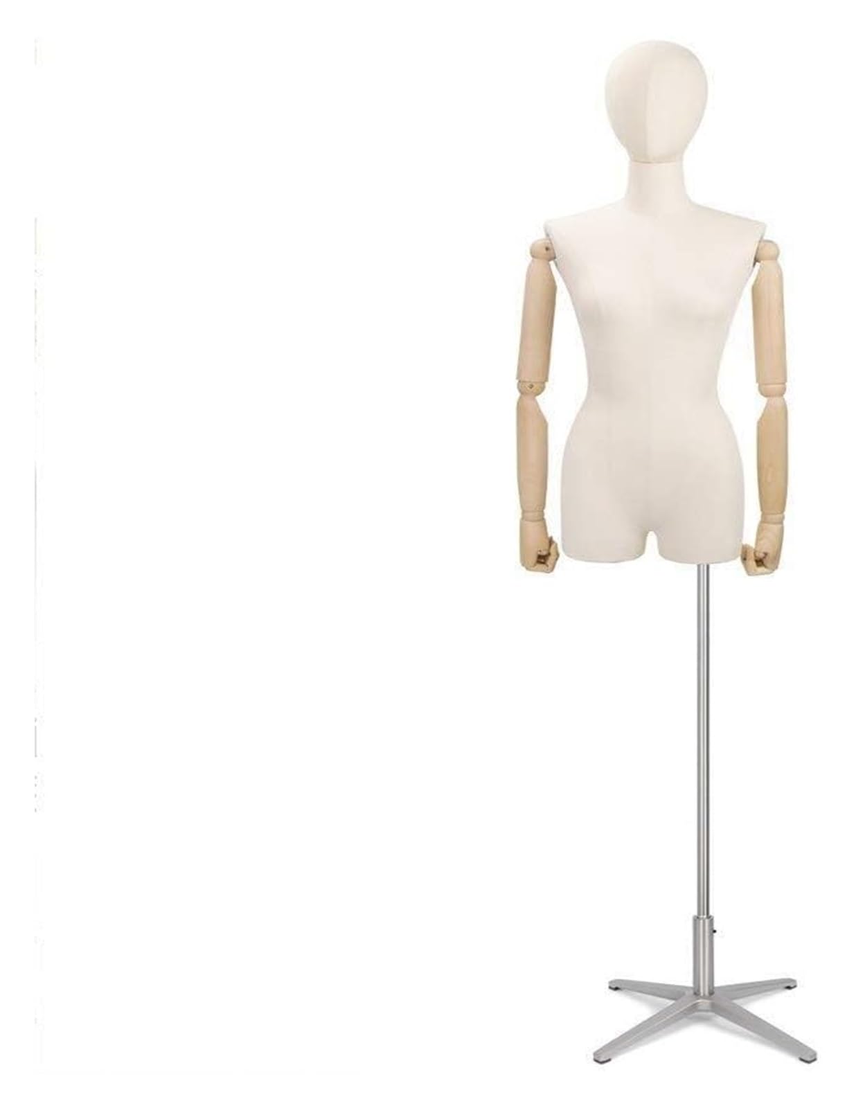 Mannequin Tailors Dummy Torso Dress Form Torso Female Tailors Dummy Dressmakers Dummies Fashion Students Display Bust with Solid Wood Arm Detachable Rotatable Used