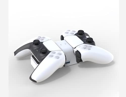 PS5 Controller Charger, PS5 Wireless Charger Dual USB Fast Charging for Sony Playstation 5/ PS5 / Pro /PS5 Slim Controller, Charging Station with LED Indicator for DualShock 5 Dual Charger Also charges your phone.