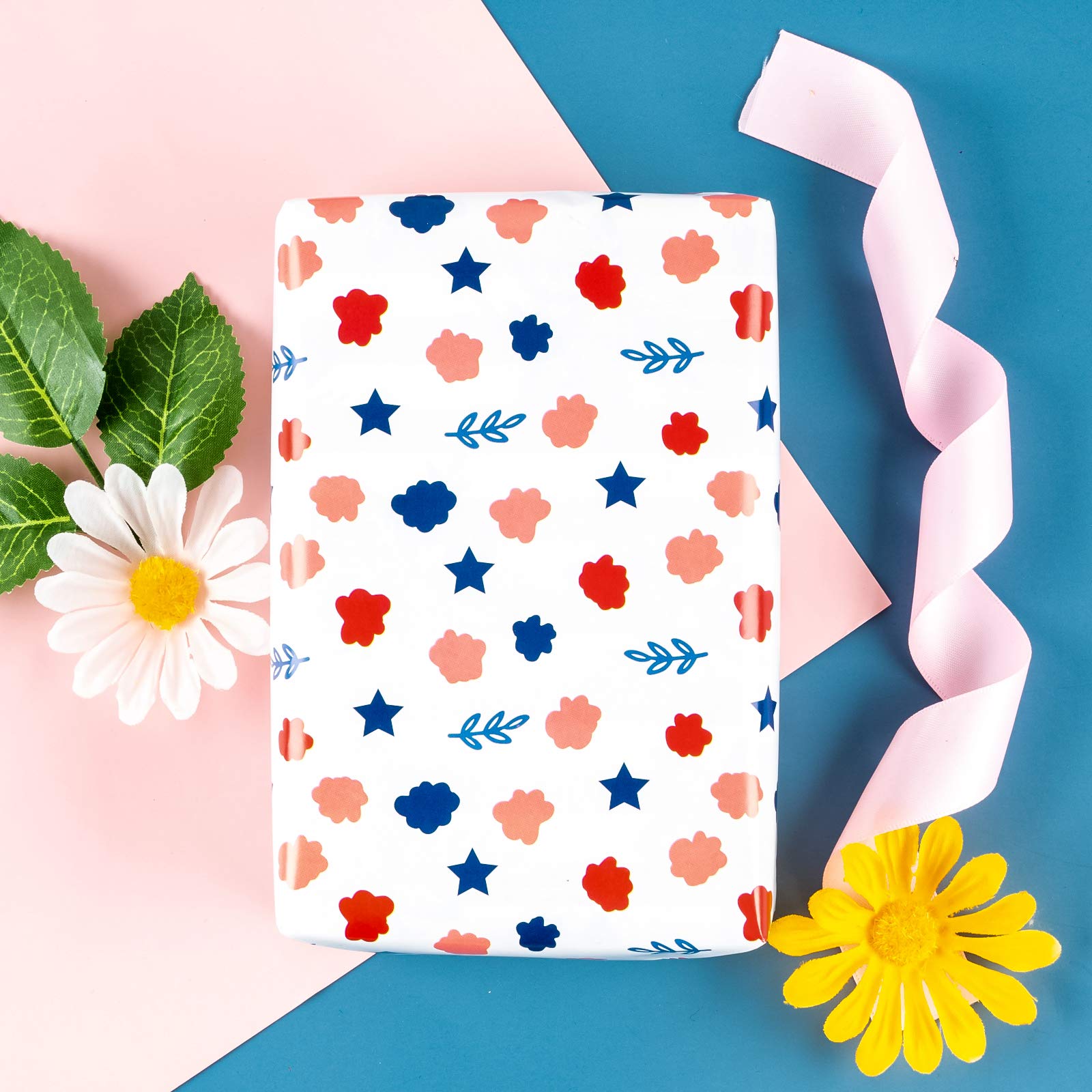 MAYPLUSS Wrapping Paper Large Sheet - Folded Flat - 6 Different Autumn Print Design (45.2 sq. ft.ttl.) - 27.5 inch X 39.4 inch Per Sheet