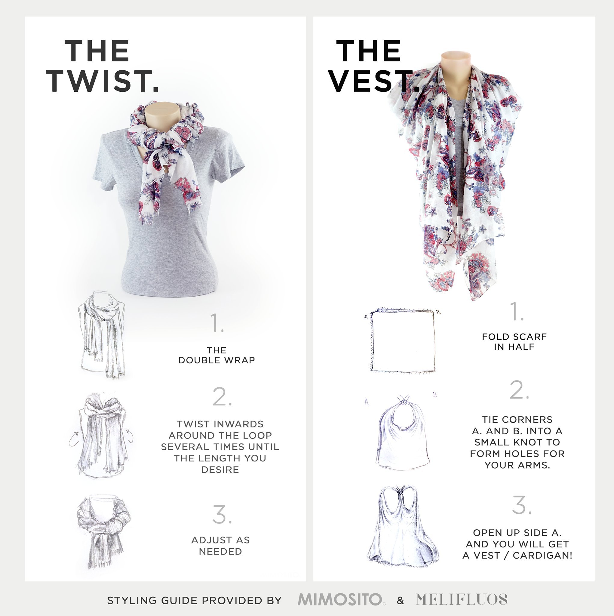 MELIFLUOS DESIGNED IN SPAIN Scarf for Women Lightweight Floral Flower Scarves for Summer Fall Spring Shawl Wrap (P077-4)