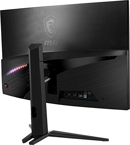 MSI 32" Full HD RGB LED Non-Glare Super Narrow Bezel 1ms 2560 x 1440 144Hz Refresh Rate Free Sync Height Adjustable Curved Gaming Monitor (Optix MAG321CQR),Black