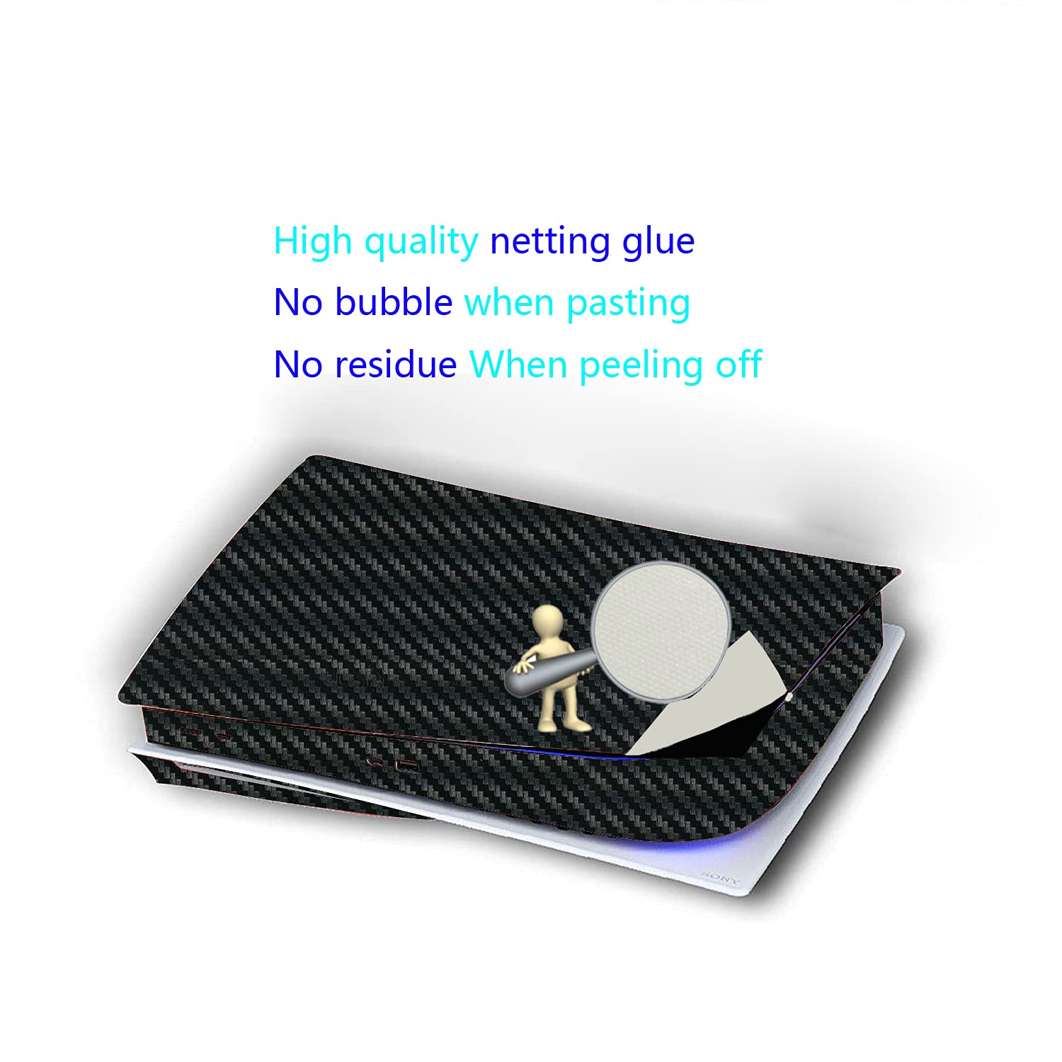 PS5 disk edition black carbon fiber skin sticker wrap playstation 5 console controllers dustproof vinyl cover decal case