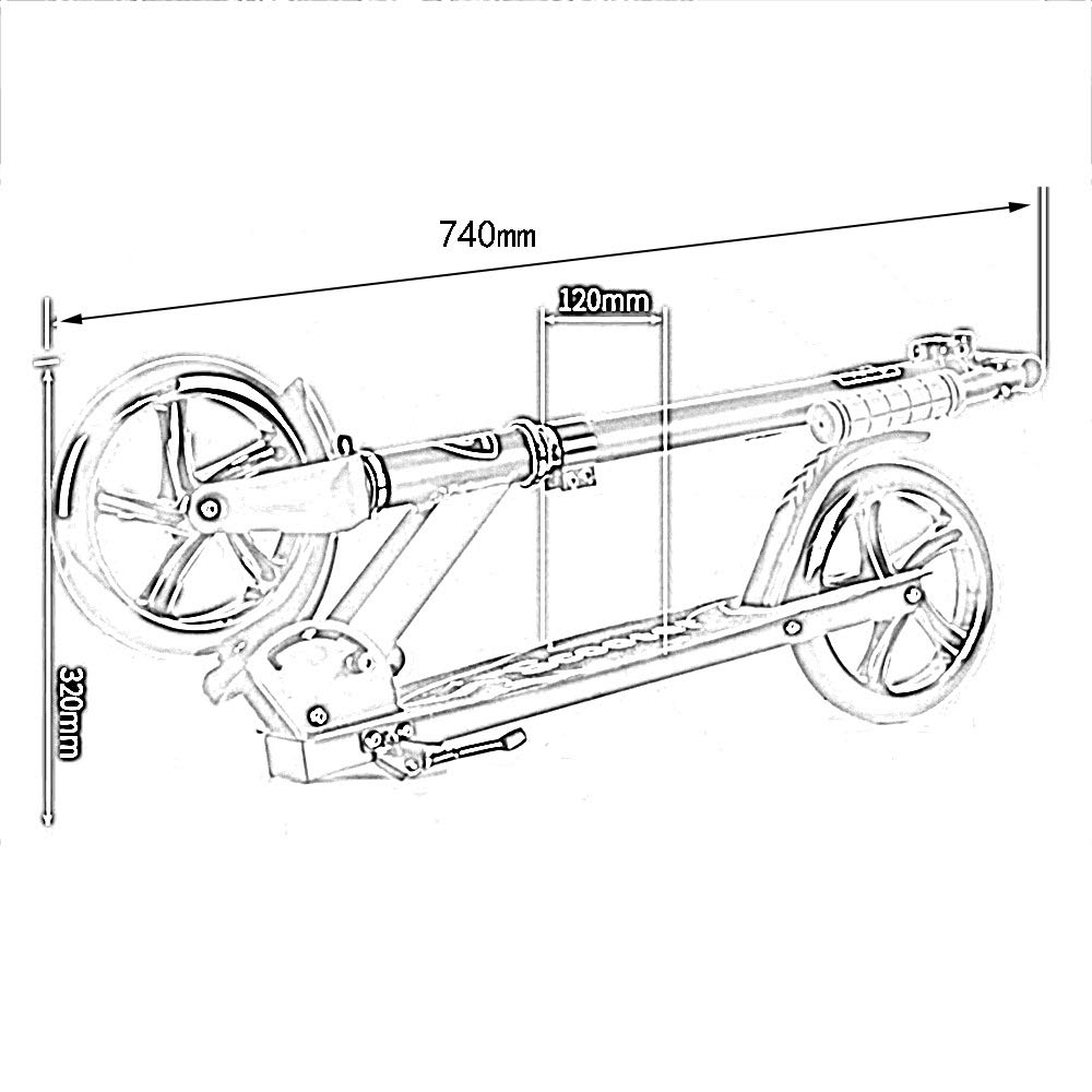 NAN Foldable Adjustable Handle Light Scooter, Unisex Two-Wheeled Scooter, Load 100KG Non-Electric Rickshaw (Color : White)