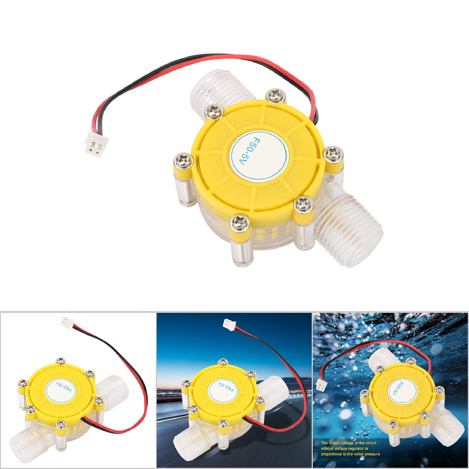 Nikou F50 Regulated DC Micro Hydroelectric Generator Micro-hydro DC Water Flow Pump Turbine Hydroelectric Power Energy Generator (F50 5V)