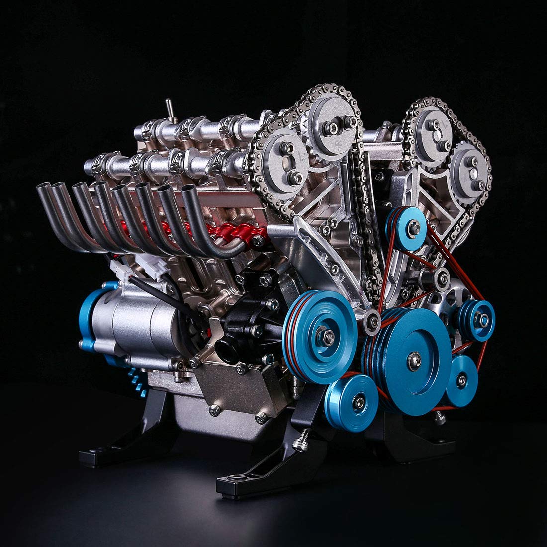 MAYS TECHING V8 Engine Model Kit, 500+Pieces 1:3 Metal Car Engine Mini Mechanical Engine Model for Class Teaching, 17.2 x 19.8 x 18cm
