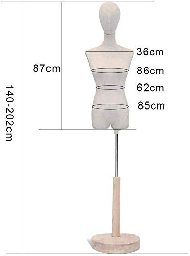 Mannequin Torso Mannequin Dress Form Torso Female Tailors Dummy Dressmakers Dummies Fashion Students Display Bust with Solid Wood Arm Height Adjustable for Apparel Jewelr