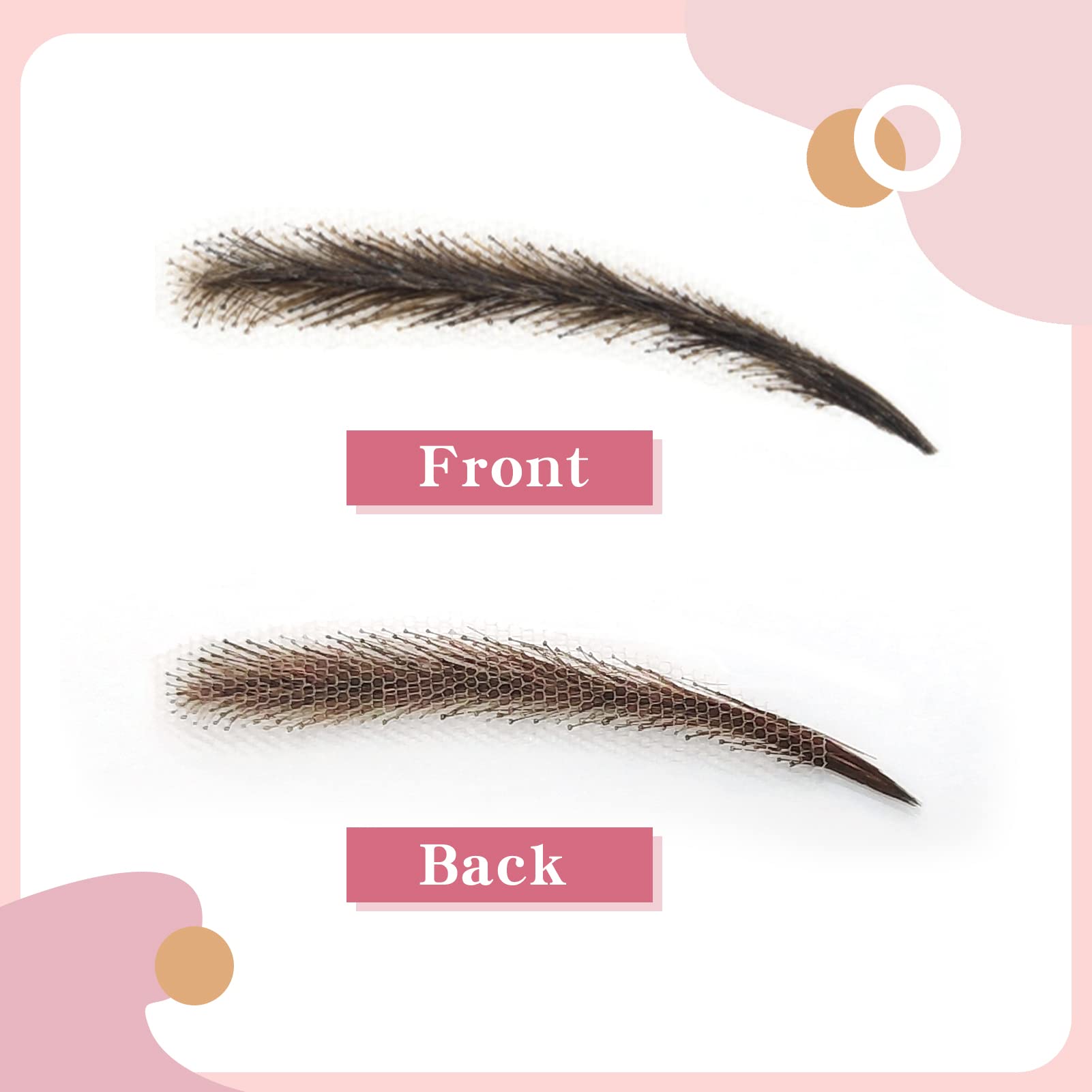 Vlasy One Pair Women Handmade False Eyebrows Human Hair Fake Eye Brows Lace Eyebrows Natural Eyebrows Makeup for Lady(KS-W733-3#)