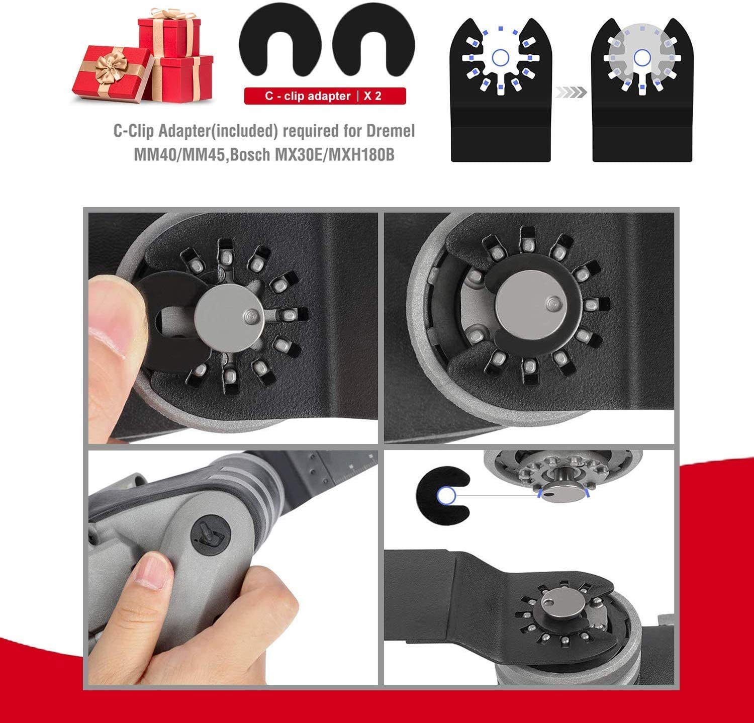LIGHTIMETUNNEL Oscillating Saw Blades 35 PCS Metal Wood Multitool Blades Quick Release Cutting Blade Fit Dewalt Milwaukee Chicago Rockwell Fein Bosch Multimaster Makita