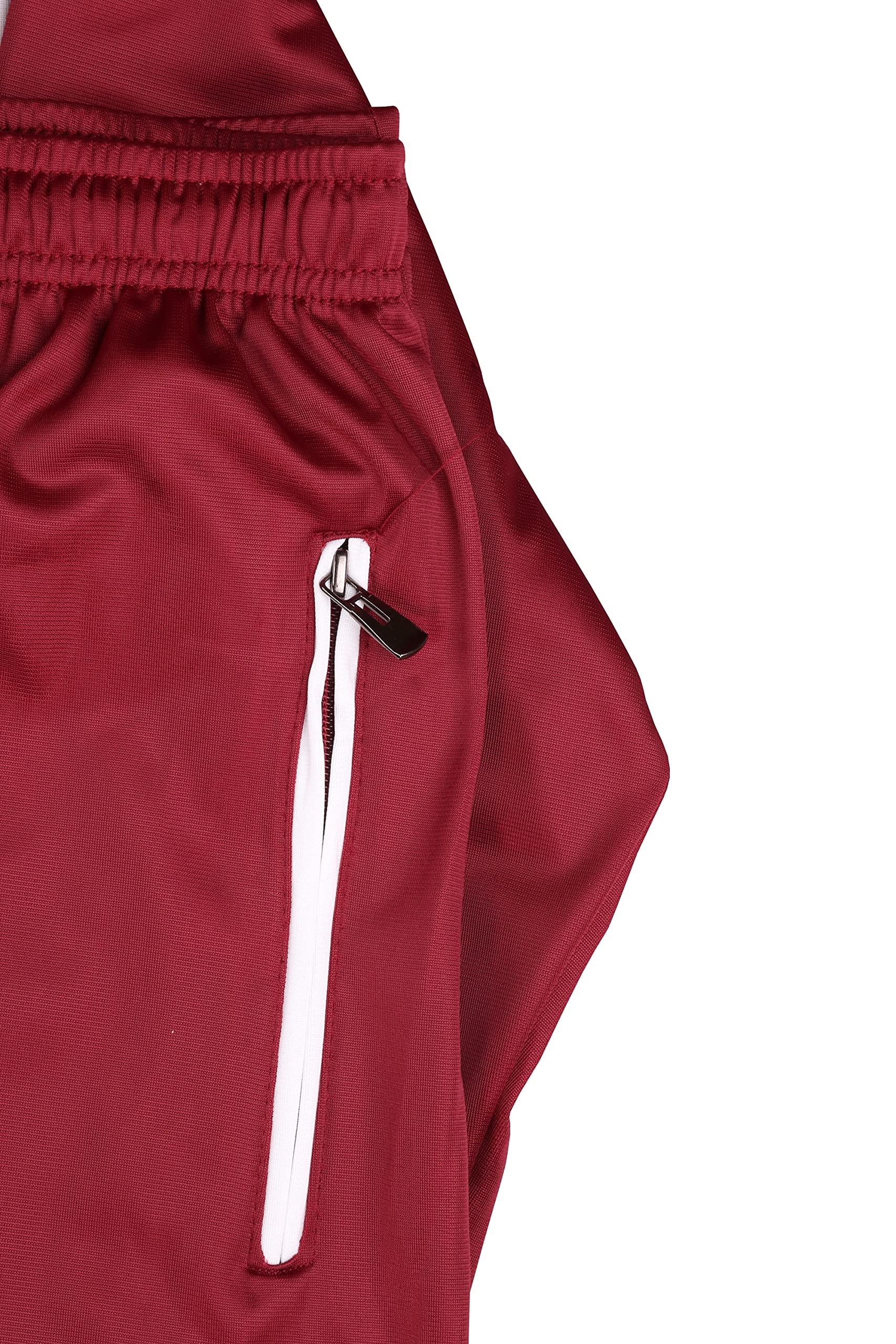 Men Classic Full Zip Track Jacket and Jogging Track Pant Active Wear Sports Tracksuit Set (Burgandy, S)