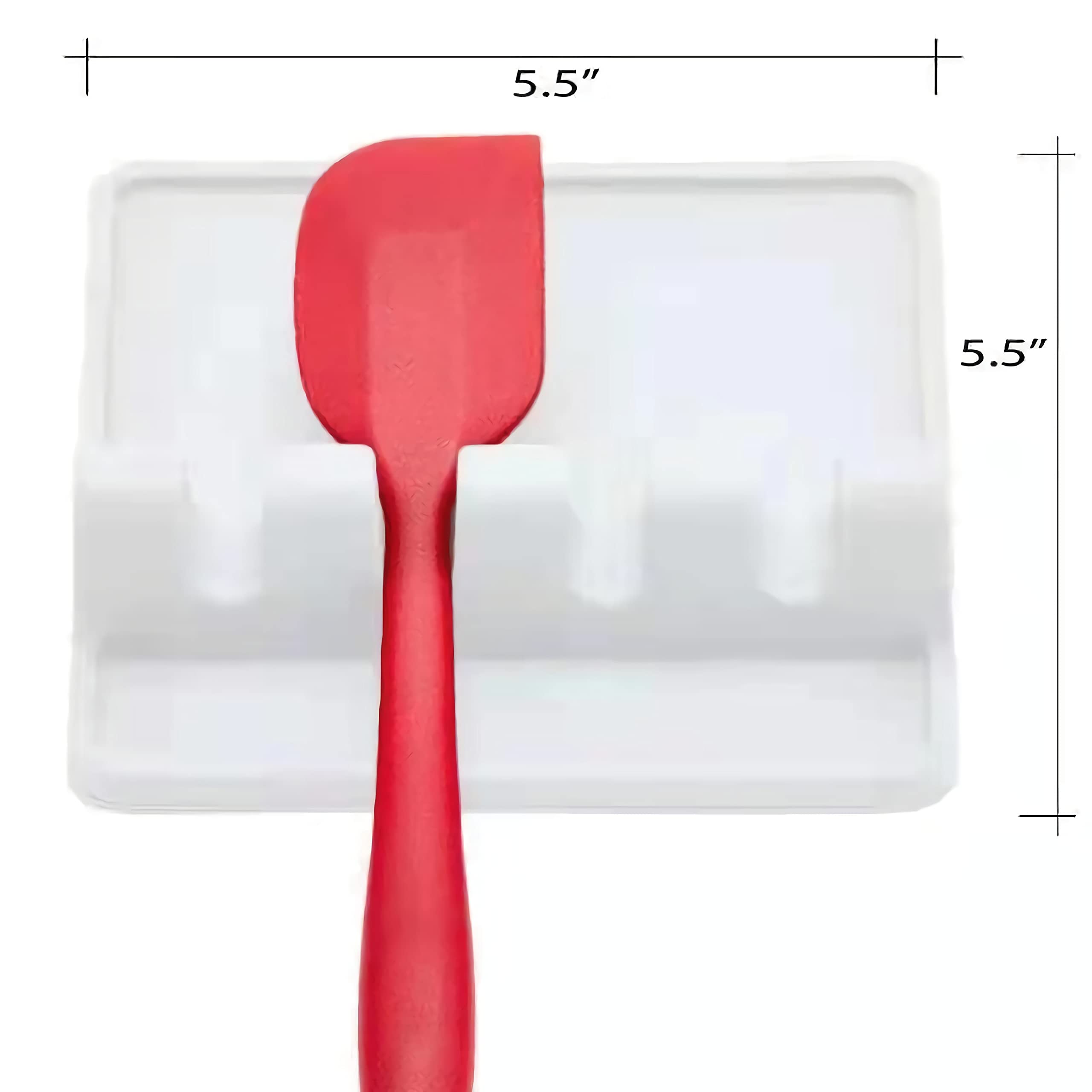 Silicone Spoon holder for Stove Top with Drip Pad Heat Resistant, BPA Free Utensil Rest & Spoon Rest for Kitchen Counter - Grill Utensil Holder for Spatulas, Tongs, Ladles (white)