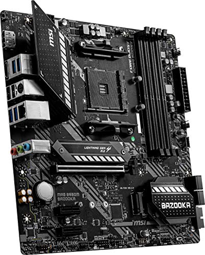 MSI MAG B550M Bazooka Gaming Motherboard (AMD AM4, DDR4, PCIe 4.0, SATA 6Gb/s, M.2, USB 3.2 Gen 1, HDMI/DP, Micro-ATX)